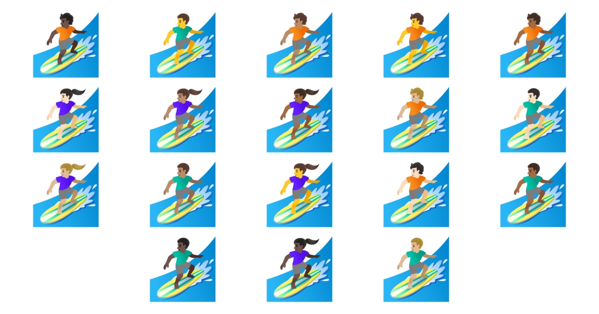 🏄 Surf Emojis 🏄‍♂️ 🏄‍♀️ 🏄🏻 🏄🏼 🏄🏽 🏄🏾