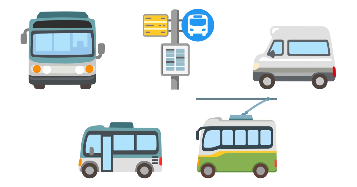 🚌 Bus Emojis 🚍 🚎 🚐 🚏