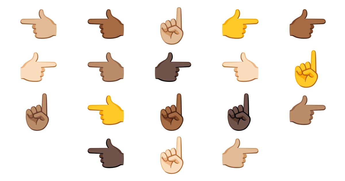 👈 Dito Emoji 👉 ☝️ 👈🏻 👈🏼 👈🏽 👈🏾