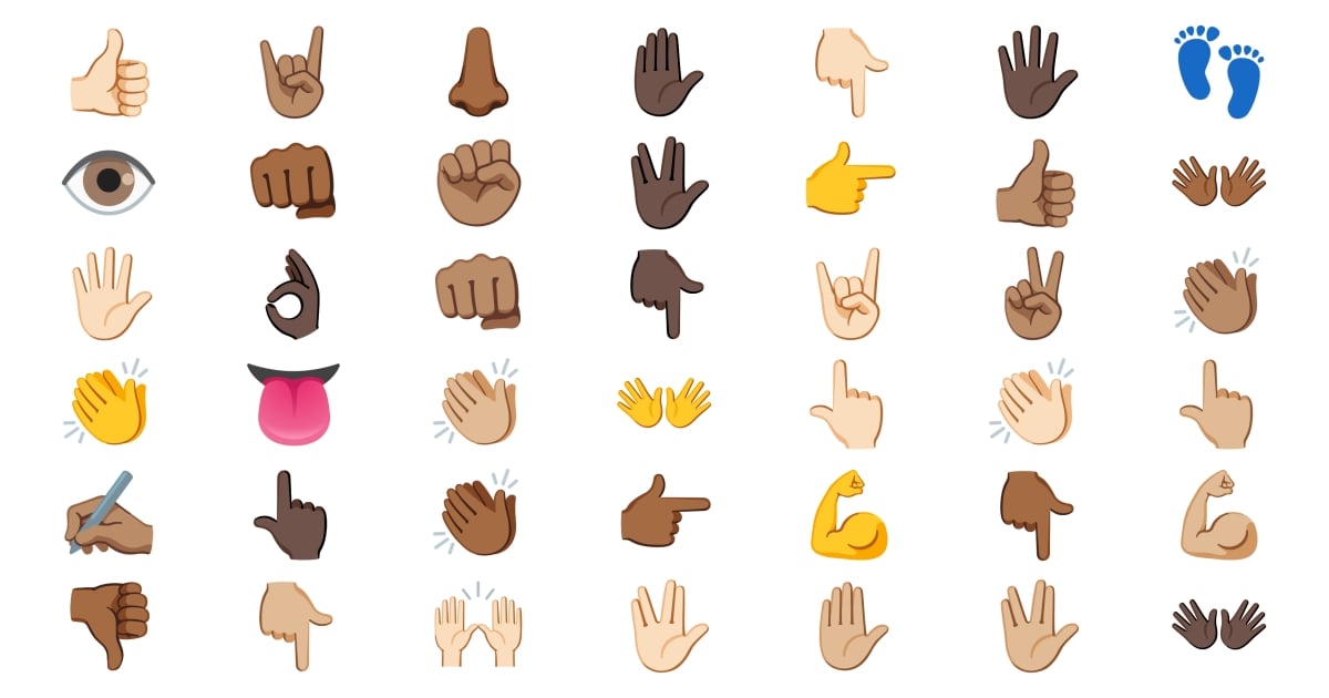 💀 Corpo Emoji ☠️ 👋 🖐️ 🖖 👌