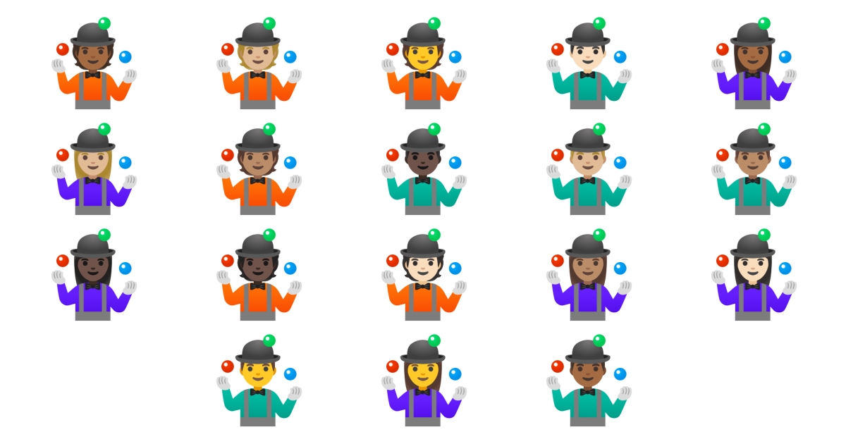 🤹 Giocoliere Emoji 🤹‍♂️ 🤹‍♀️ 🤹🏻 🤹🏼 🤹🏽 🤹🏾