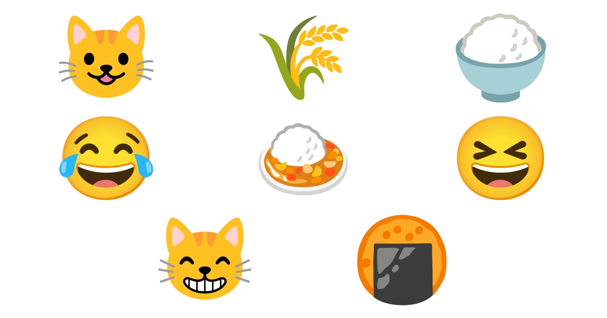 😆 Riso Emoji 😂 😺 😸 🌾 🍘 🍚