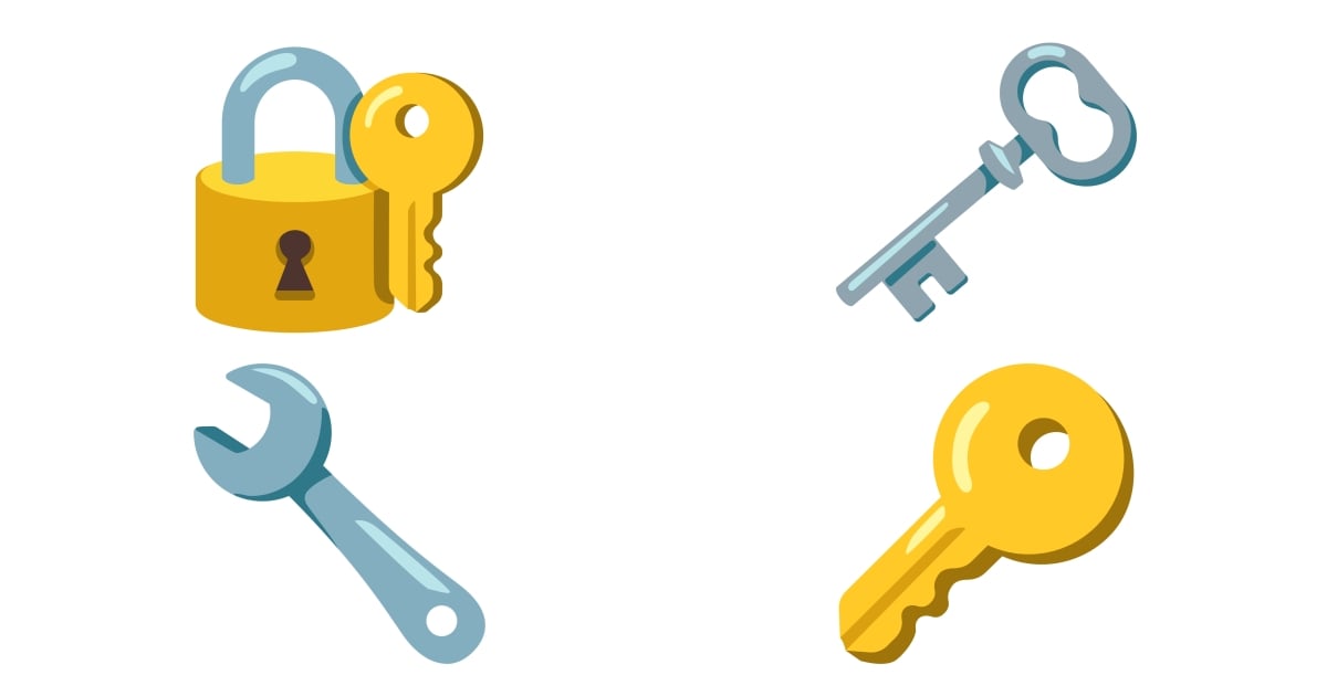 🔐 Chiave Emoji 🔑 🗝️ 🔧