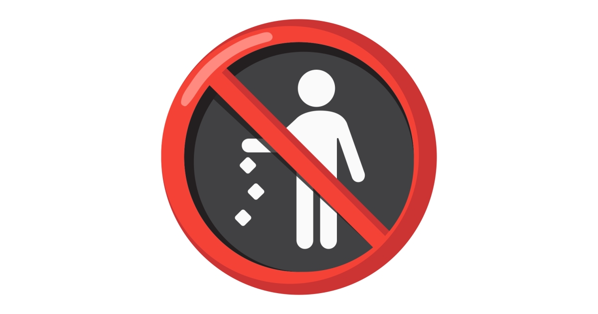 🚯 Simbolo Vietato Gettare Rifiuti Emoji