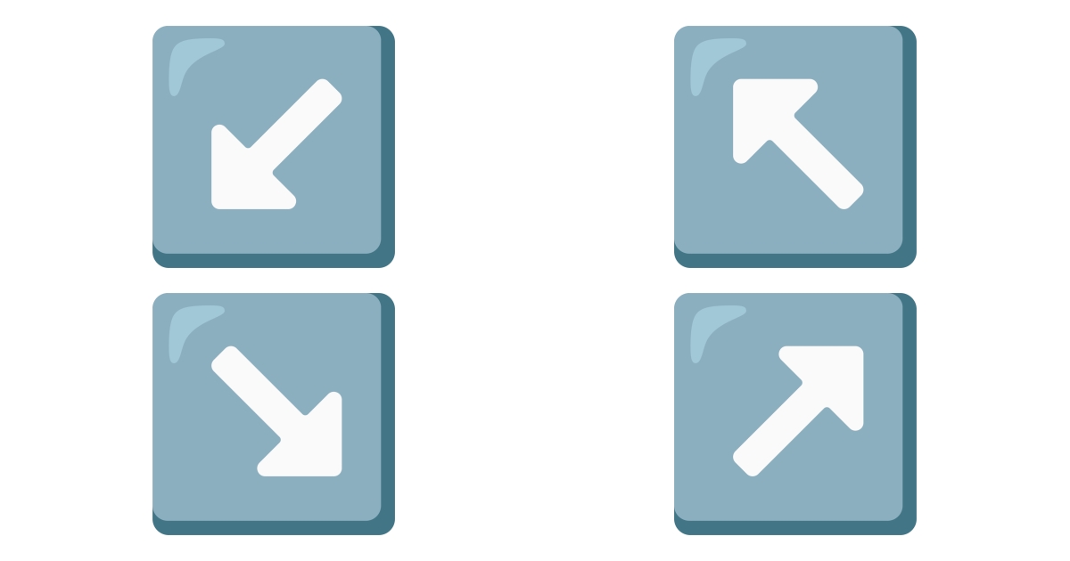 ↗️ Punto Intercardinale Emoji ↘️ ↙️ ↖️