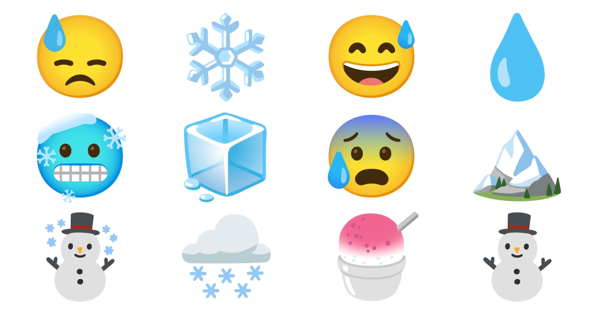 😅 Frío Emojis 🥶 😰 😓 🍧 🧊 🏔️