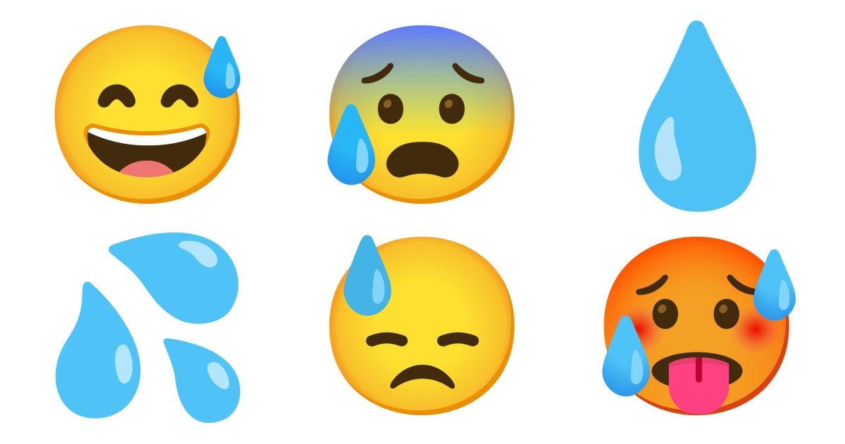 😅 Sudor Emojis 🥵 😰 😓 💦 💧