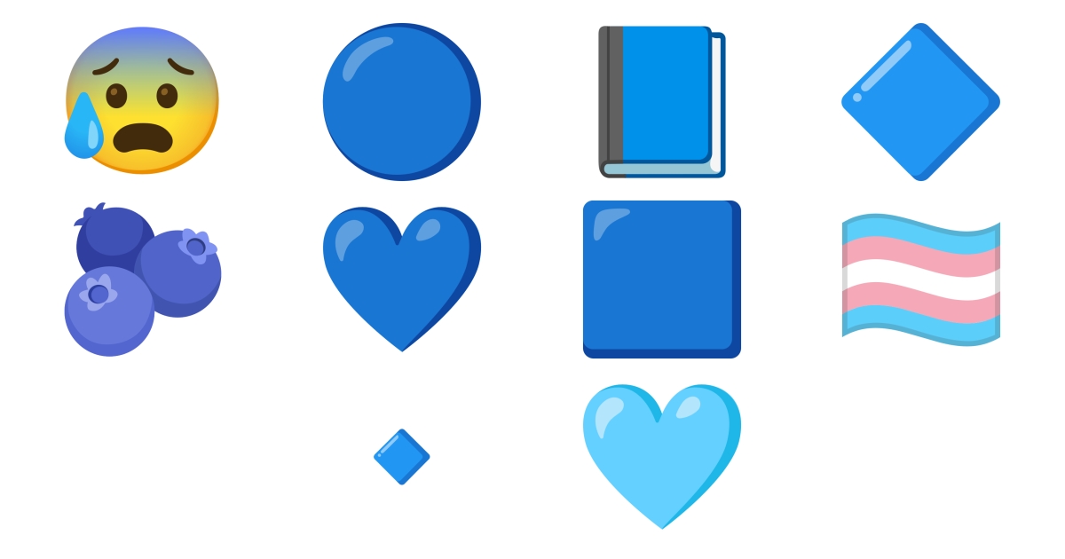 😰 Azul Emojis 💙 🩵 🫐 📘 🔵 🟦