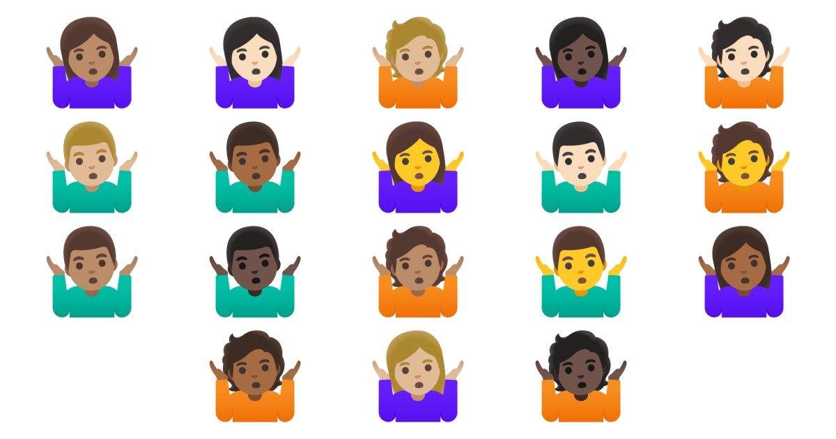 🤷 Encogerse Emojis 🤷‍♂️ 🤷‍♀️ 🤷🏻 🤷🏼 🤷🏽 🤷🏾
