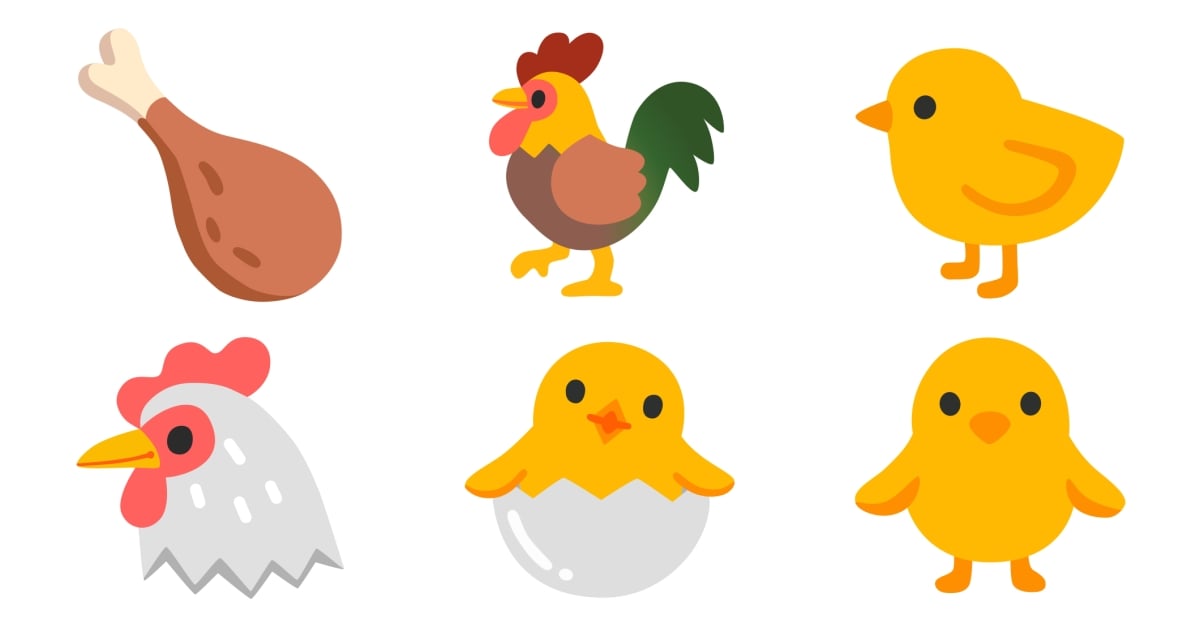 🐔 Pollo Emojis 🐓 🐣 🐤 🐥 🍗