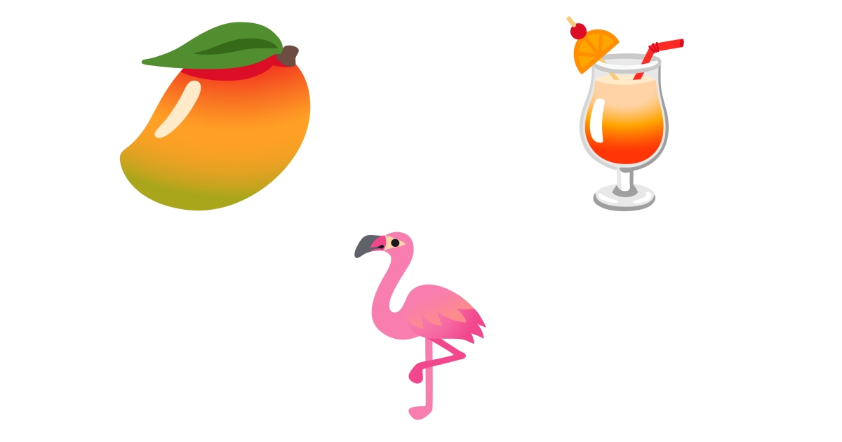 🦩 Tropical Emojis 🥭 🍹