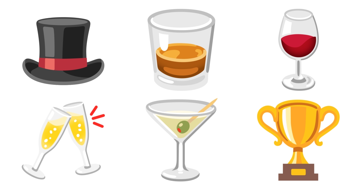 🍷 Copa Emojis 🍸 🥂 🥃 🏆 🎩