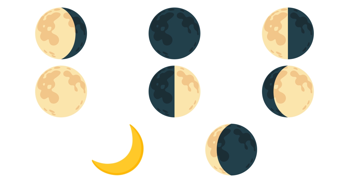 🌑 Fase Lunar Emojis 🌓 🌔 🌕 🌖 🌗 🌘