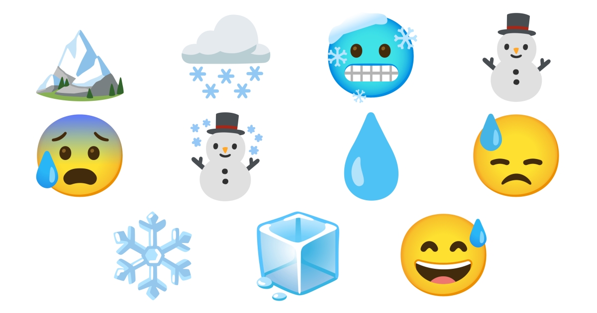 😅 Frio Emojis 🥶 😰 😓 🧊 🏔️ 🌨️
