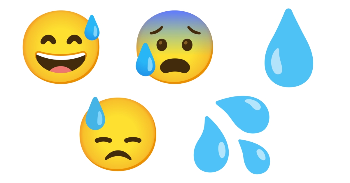 😅 Suor Emojis 😰 😓 💦 💧