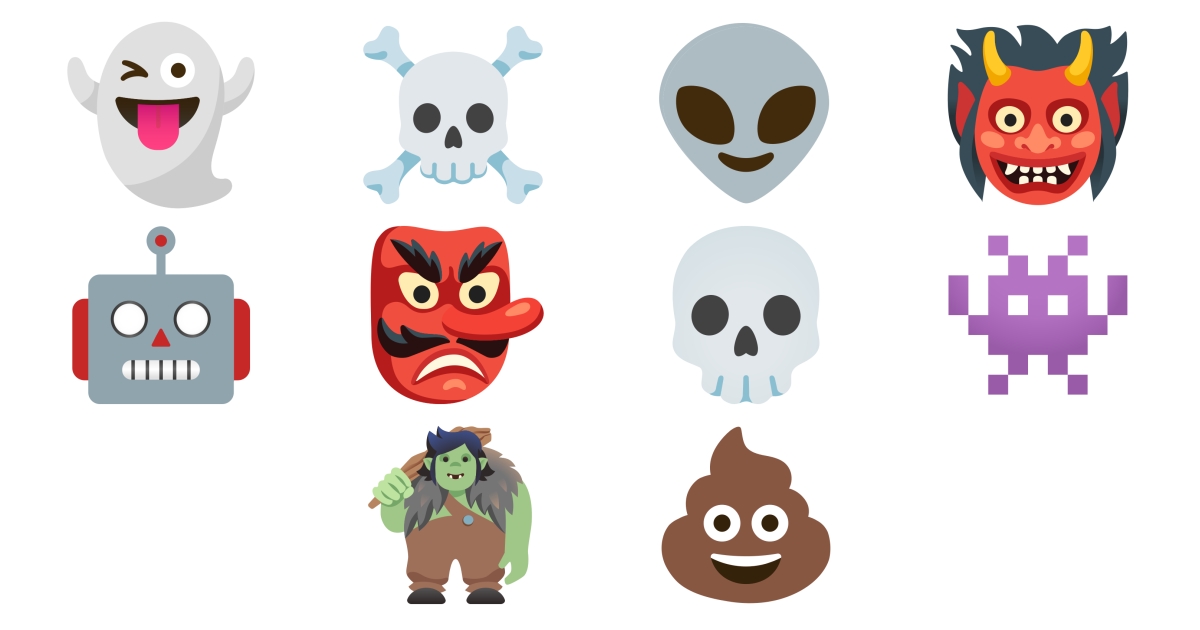 💀 Monstro Emojis ☠️ 💩 👹 👺 👻 👽