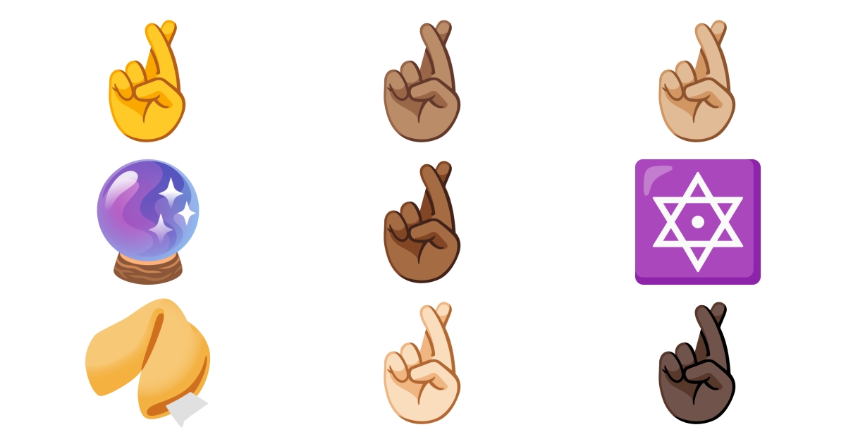 🤞 Sorte Emojis 🥠 🔮 🔯 🤞🏻 🤞🏼 🤞🏽