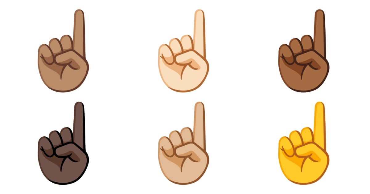☝️ Dedo Indicador A Apontar Para Cima Emojis ☝🏻 ☝🏼 ☝🏽 ☝🏾 ☝🏿