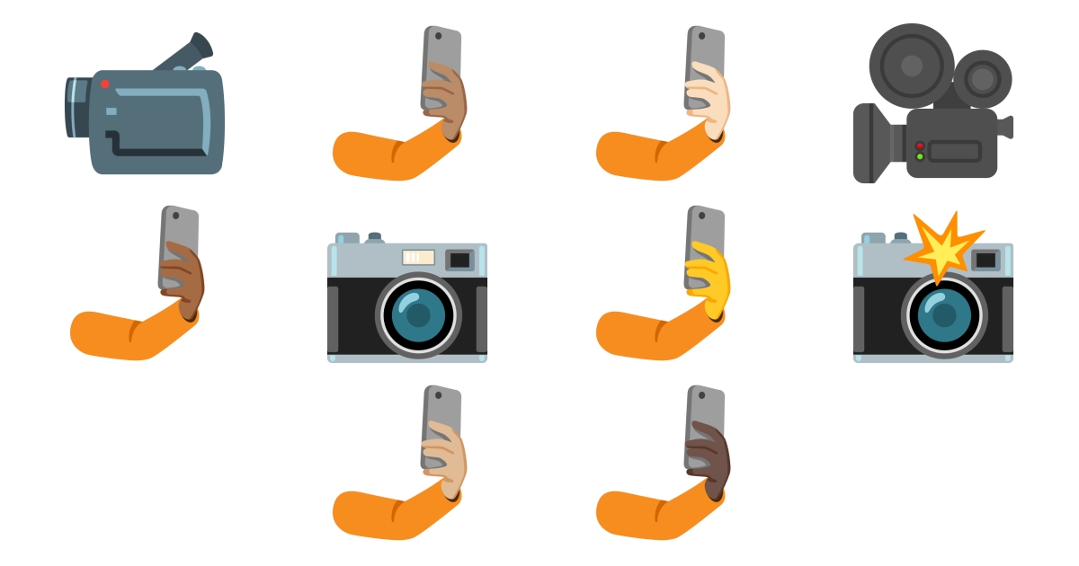 🤳 Camera Emojis 🎥 📷 📸 📹 🤳🏻 🤳🏼