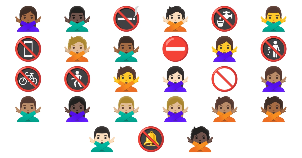 🙅 Não Emojis 🙅‍♂️ 🙅‍♀️ 🔕 ⛔ 🚫 🚳