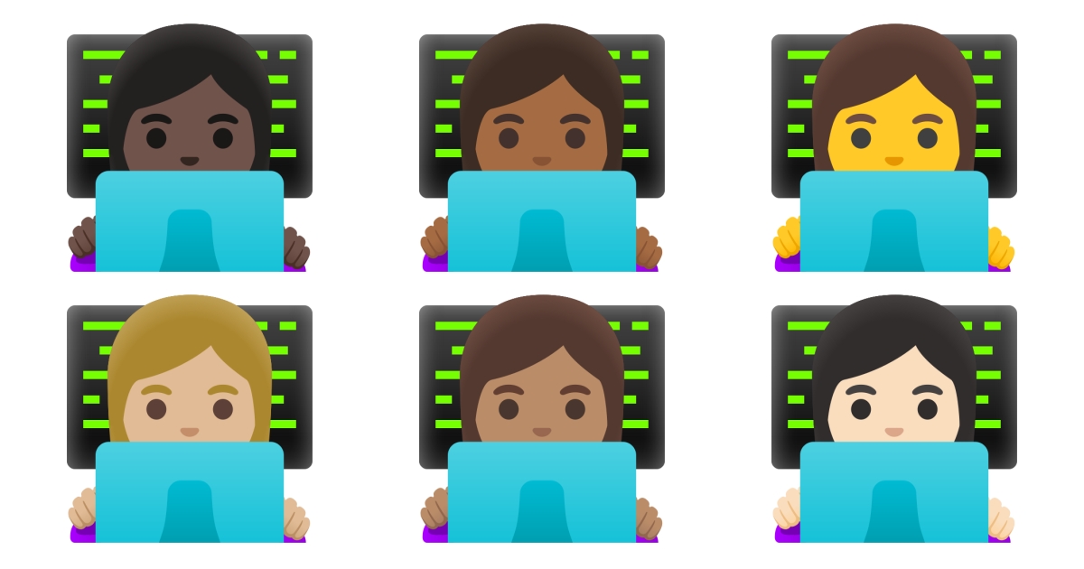👩‍💻 Programadora Emojis 👩🏻‍💻 👩🏼‍💻 👩🏽‍💻 👩🏾‍💻 👩🏿‍💻