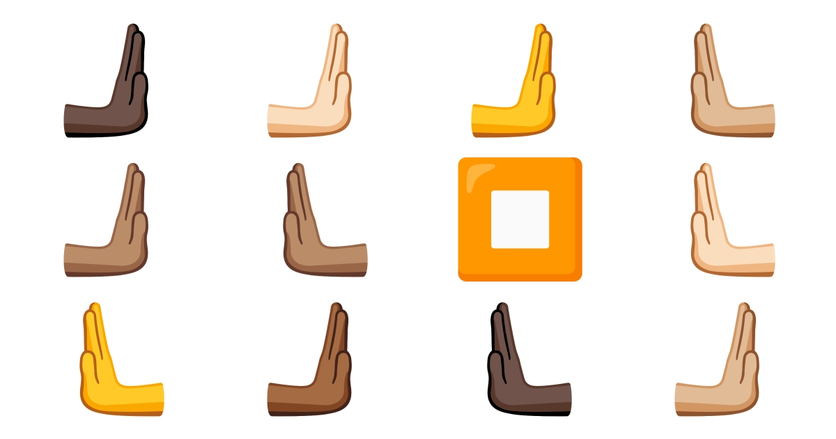 Parar Emojis 🫸 ⏹️ 🫷🏻 🫷🏼 🫷🏽 🫷🏿
