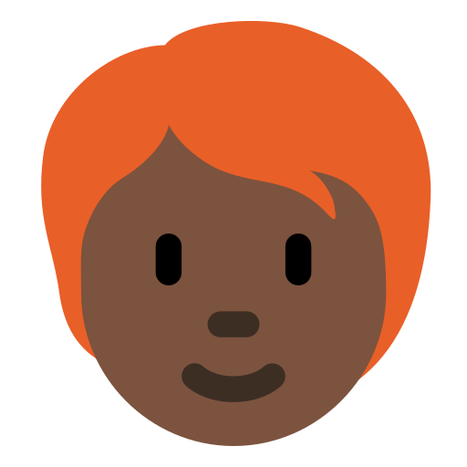 🧑🏿‍🦰 Person: Dark Skin Tone, Red Hair Emoji